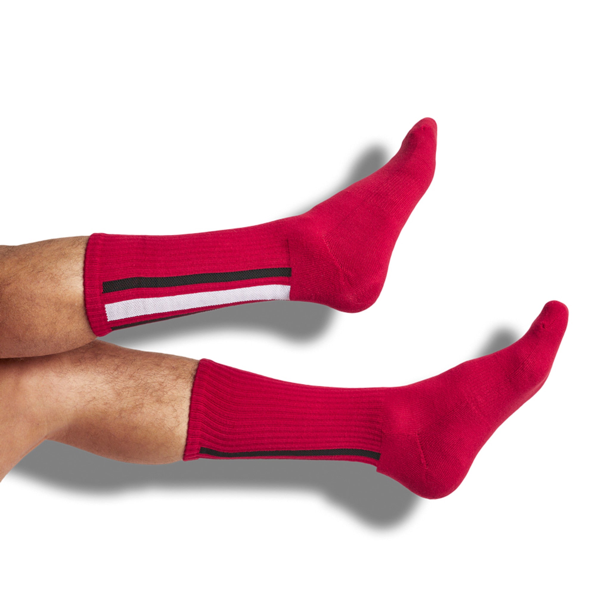 Premium Cardinal Stripe Casual Crew Socks | DeadSoxy Comfort