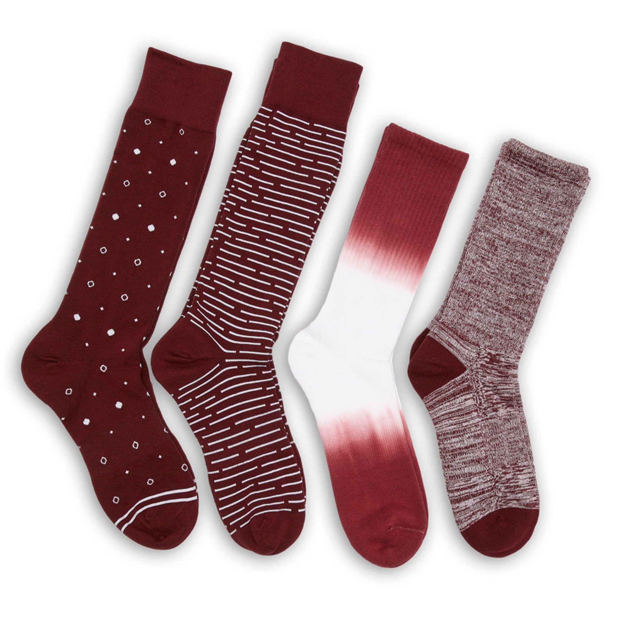 Maroon Mixed Socks 4-Pack | DeadSoxy Quality